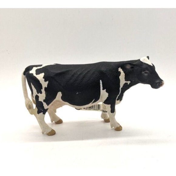 schleich | Toys | Schleich Holstein Cow Dairy 207 Farm Figure Black And ...